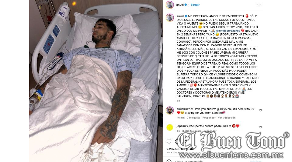 Anuel AA Hospitalizado de Emergencia - El Buen Tono