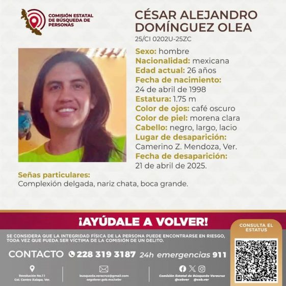 Continúa la búsqueda de César Alejandro